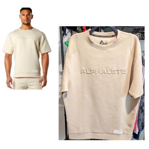 Alphalete | Shirts | Nwot Alphalete Mens Tan Crew Scuba Short Sleeve ...